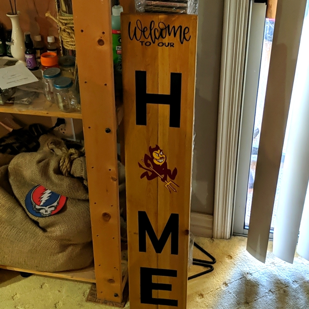 Sun Devil Home Woden Sign - Gem
